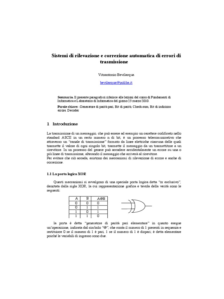 5 - Codice Di Hamming | PDF