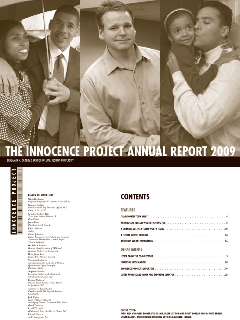 Innocence Project Annual Report 2009 | Innocence Project | Common Law