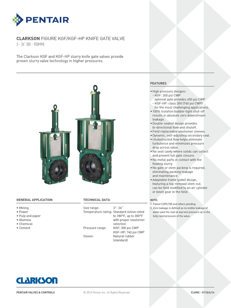 Clarkson KGF | Wear | Valve