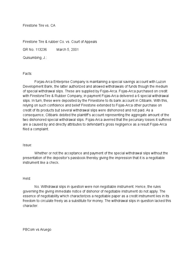 Case Digest Nego | PDF | Negotiable Instrument | Cheque