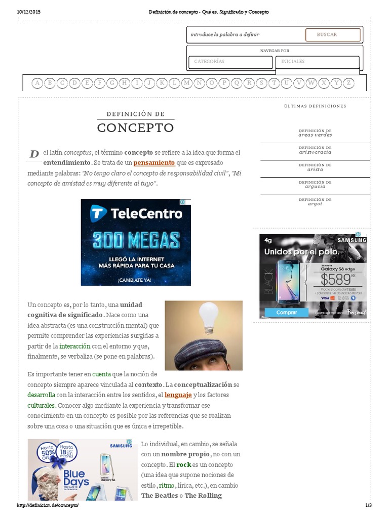 Definición de Concepto - Qué Es, Significado y Concepto PDF | PDF ...