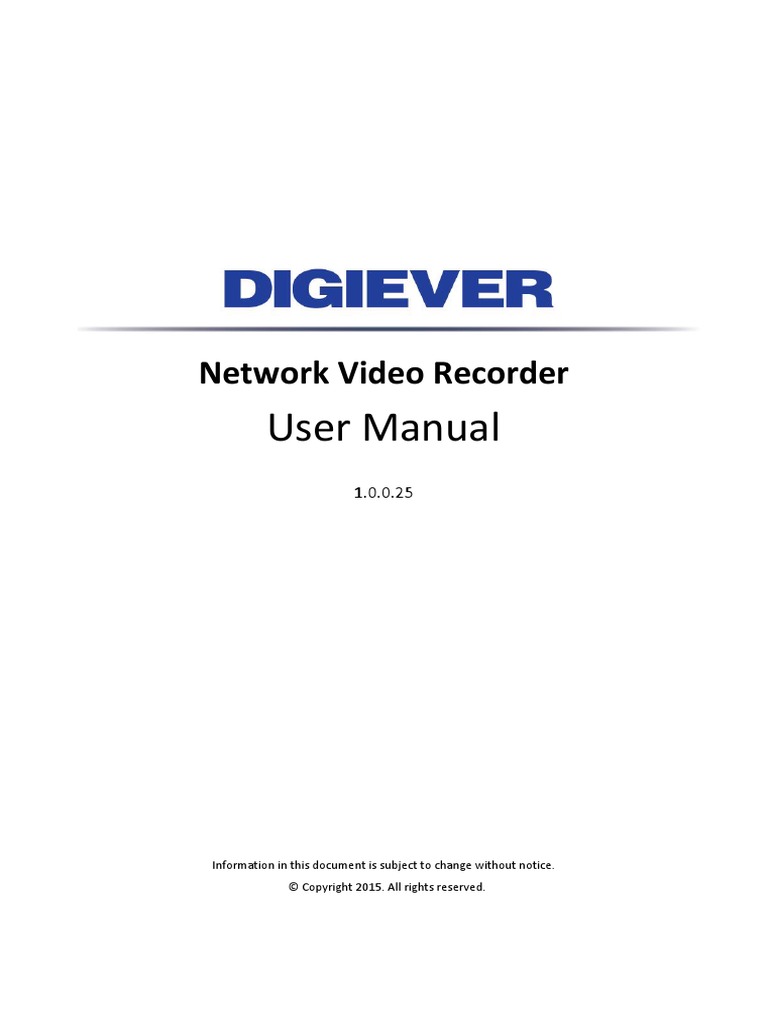 DIGIEVER NVR User Manual ENG PDF | PDF | Hard Disk Drive | Usb
