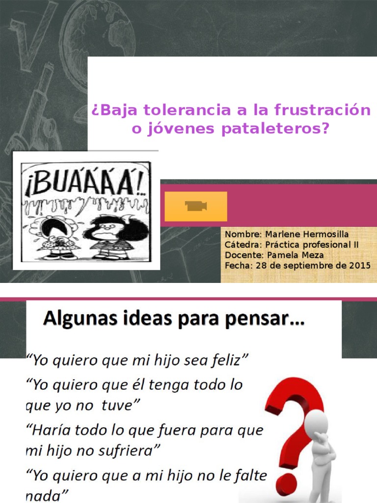 Baja Tolerancia A La Frustración | PDF