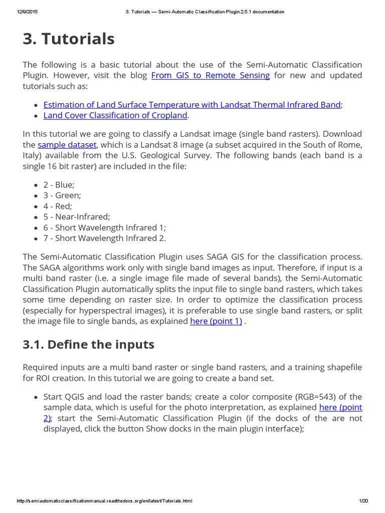 Semi-Automatic Classification Plugin - Tutorial | PDF | Statistical ...