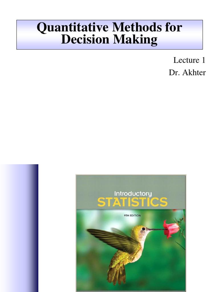 Quantitative Methods For Decision Making: Dr. Akhter | PDF | Statistics ...
