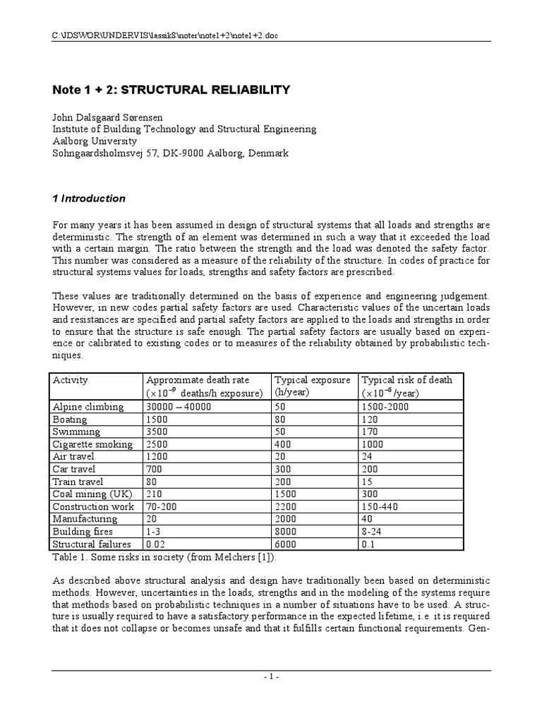 Structural Reliability Pdf Reliability Engineering Correlation And Dependence