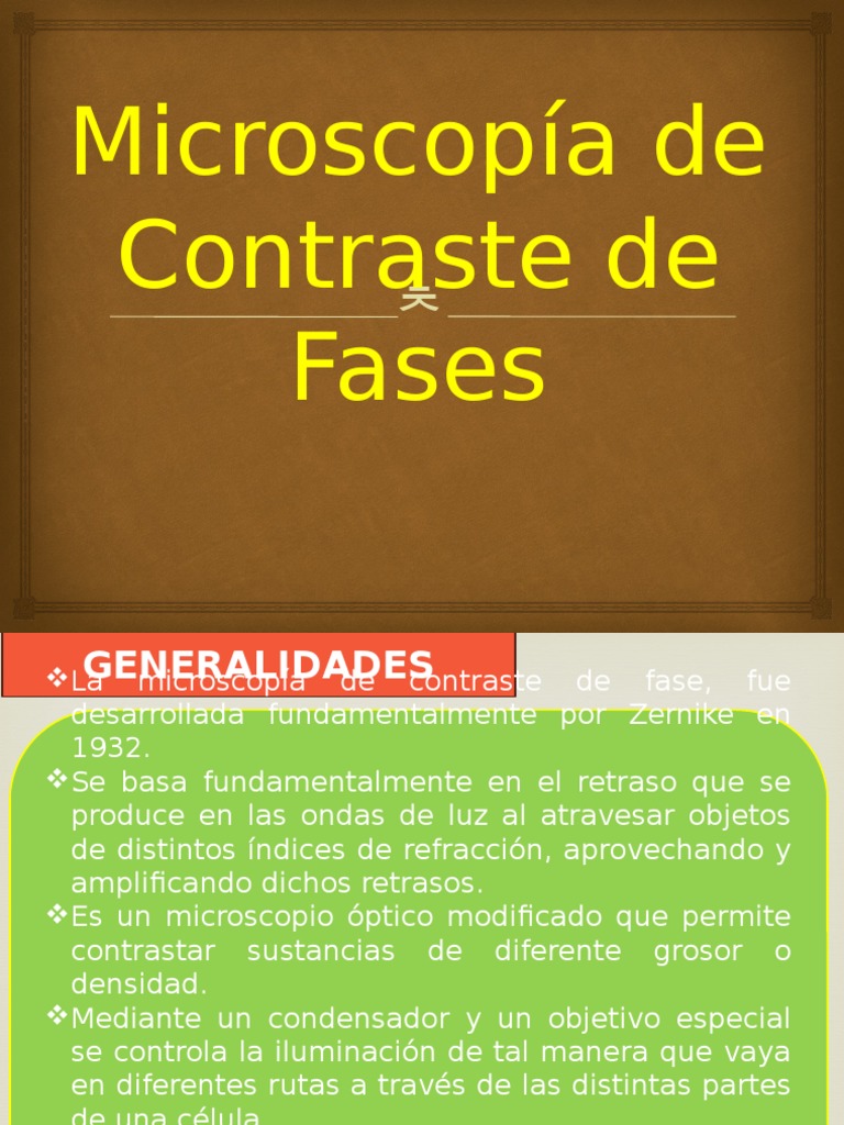 Contraste de Fases | PDF | Ligero | Microscopio