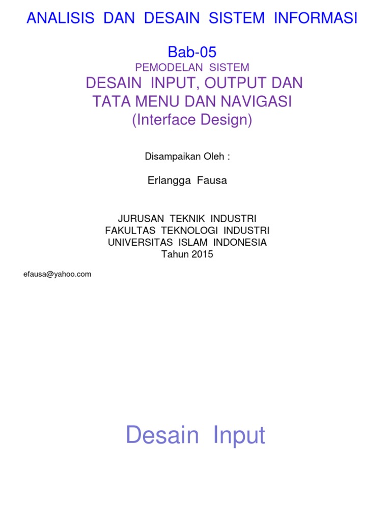 Desain Input Output Dan Sistem Menu PDF | PDF | Graphical User ...