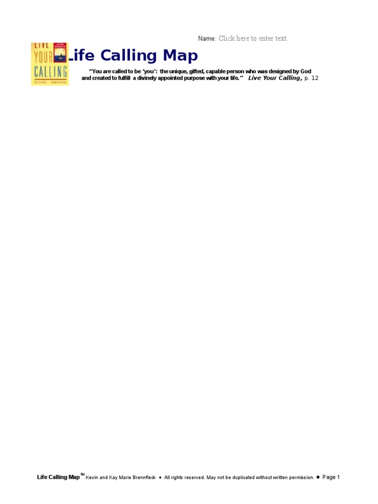 Life Calling Map Word | PDF