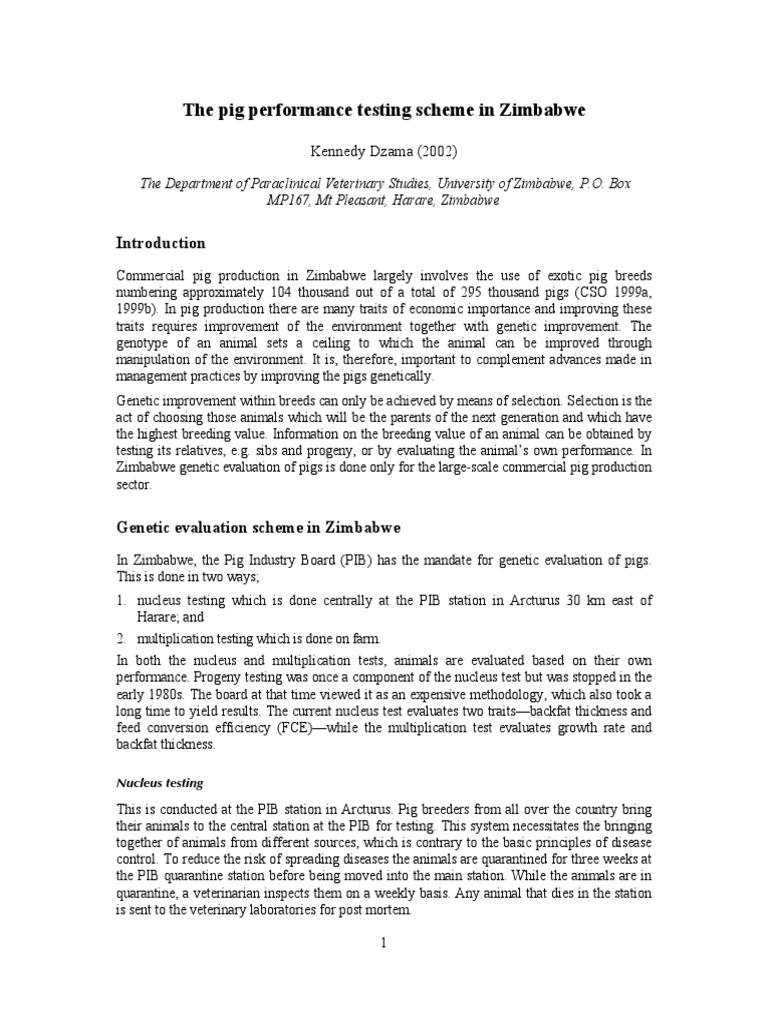 Pig Testing | PDF | Selective Breeding | Heritability