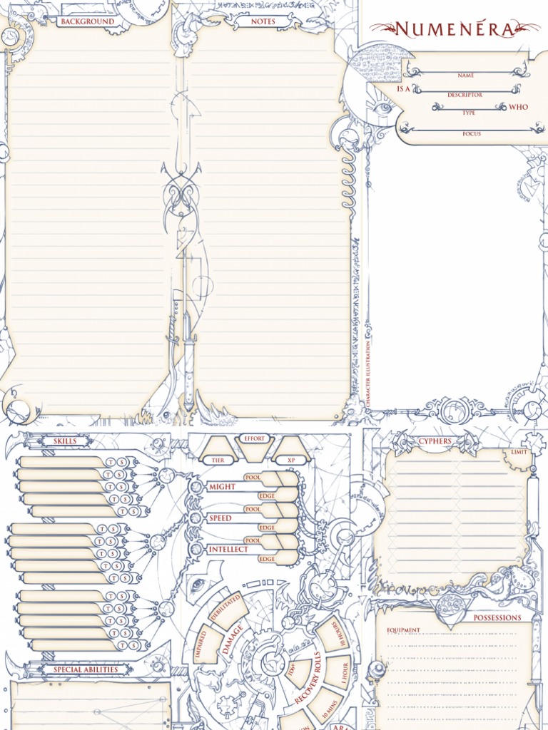 Numenera Character Sheet