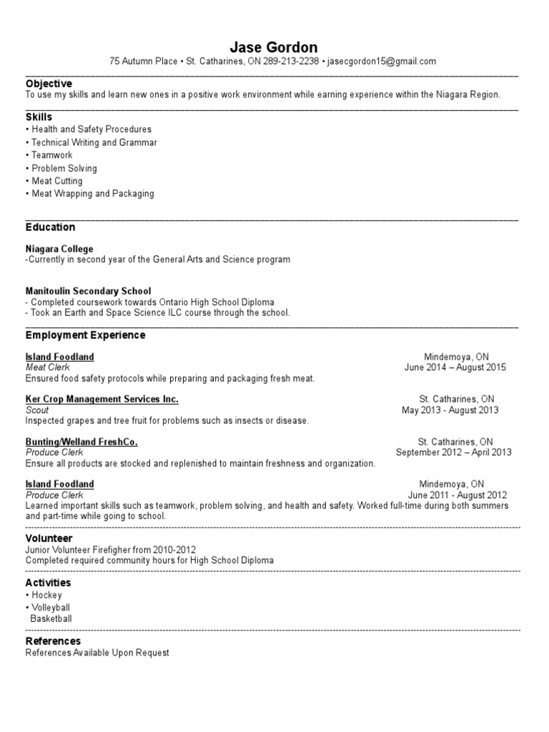 Jase Gordon: Objective Skills | PDF