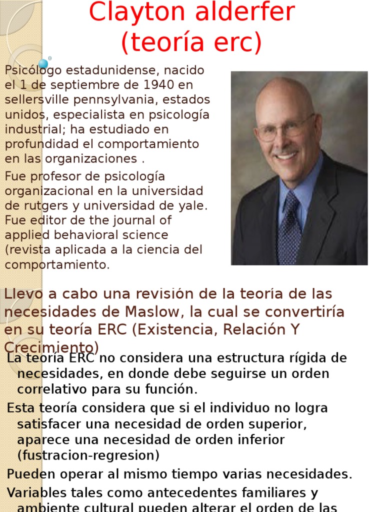Teoría ERC de Clayton Alderfer | PDF