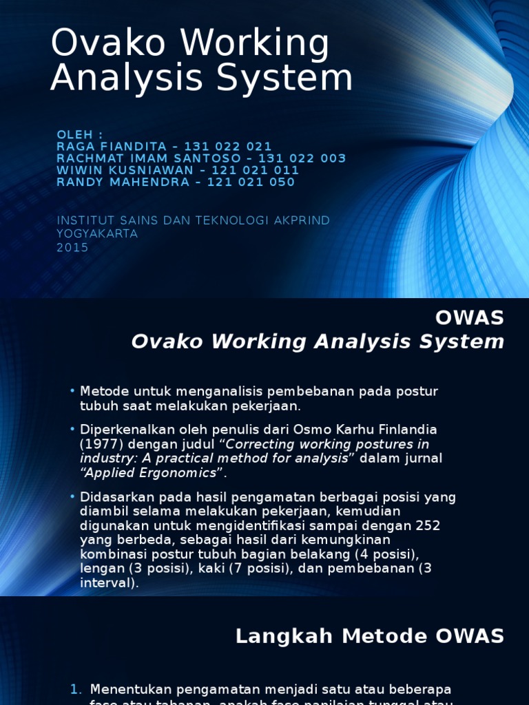 Ovako Working Analysis System (OWAS) | PDF | Sains & Matematika