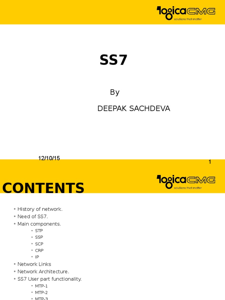 SS7 Presentation 1 | Media Technology | Computer Network