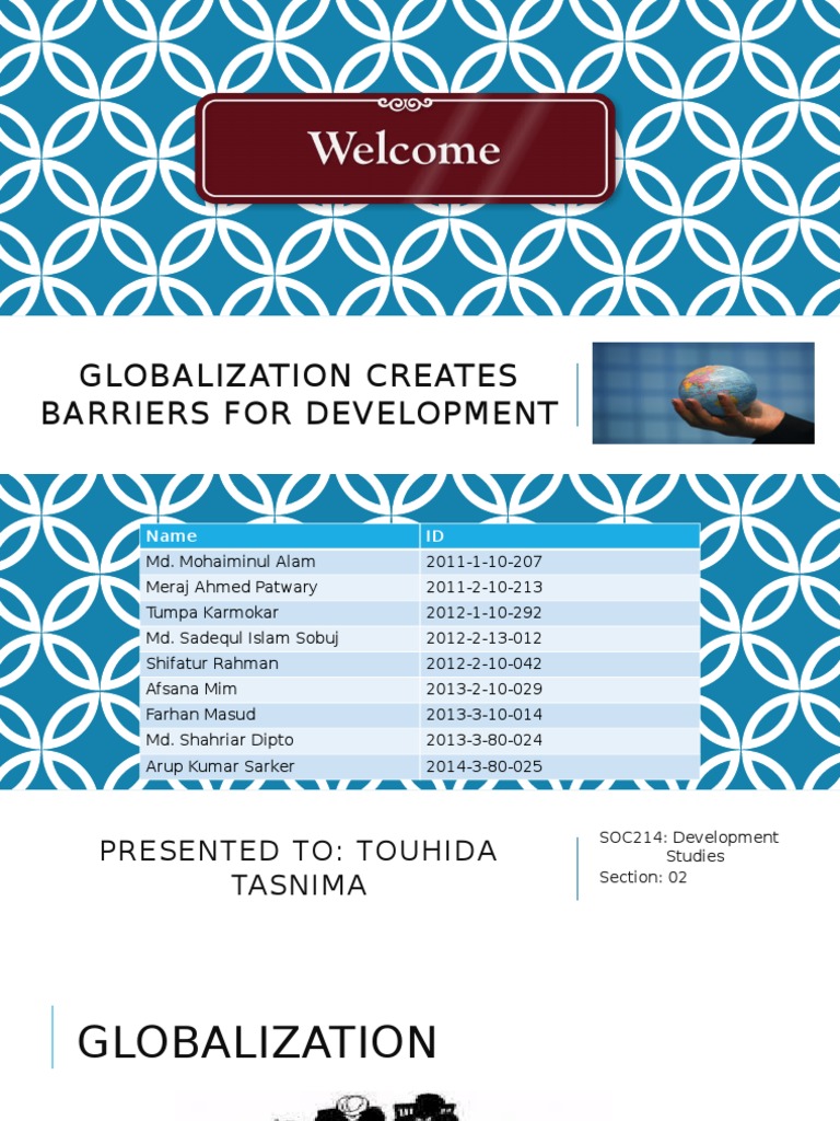 Globalization Creates Barriers For Development | PDF