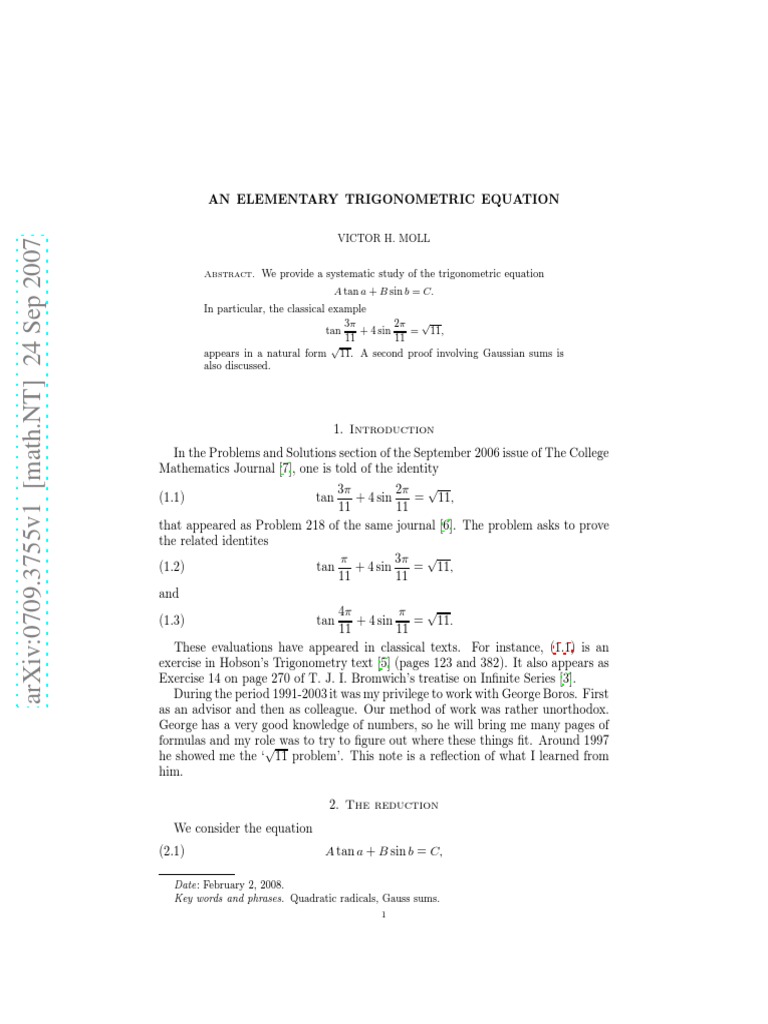 Pi/ 11 Famous Prrof | PDF