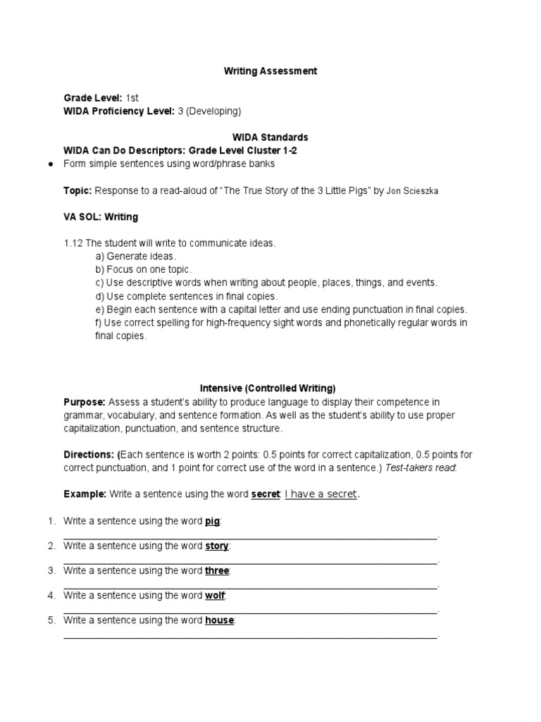 Writingassessment | PDF