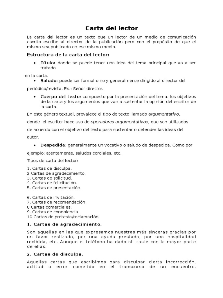 Carta Del Lector | PDF | Correo | Fax