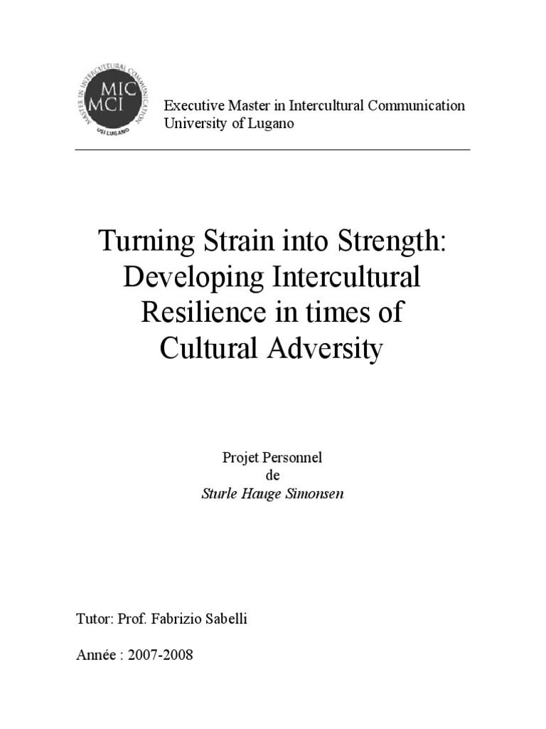 Intercultural Adaptation | PDF | Psychological Resilience | Cross ...