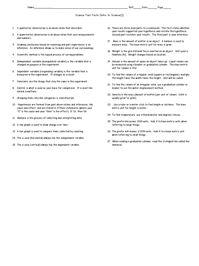 Science Observations and Measurements Guide | PDF | Experiment | Volume