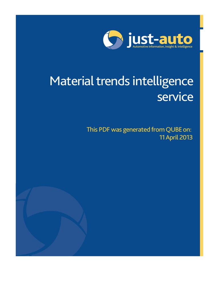 Material Trends | PDF | Industries | Manufacturing And Engineering