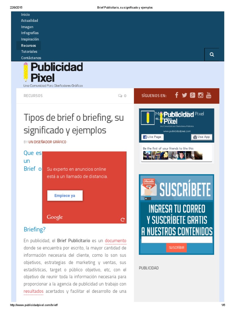 Brief Publicitario, Su Significado y Ejemplos