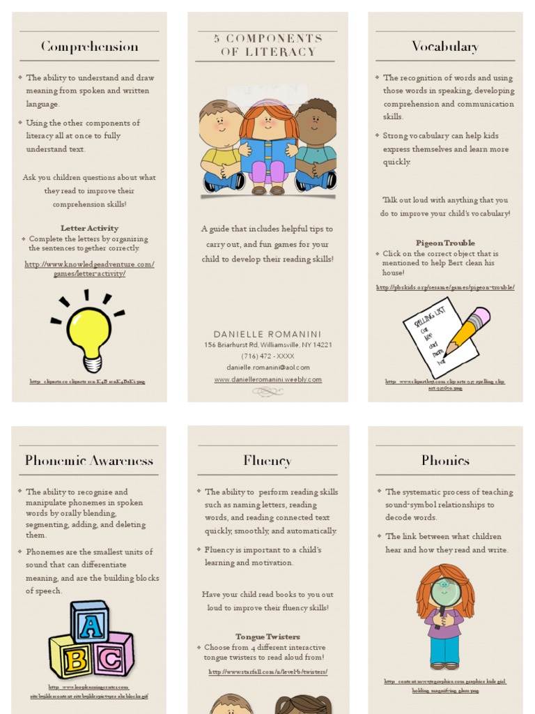 Vocabulary Comprehension: 5 Components of Literacy | PDF | Phonics ...