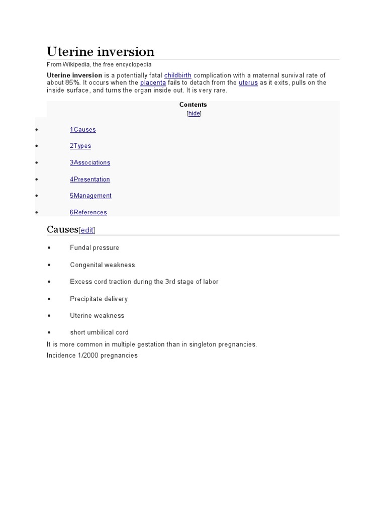 Uterine Inversion | PDF