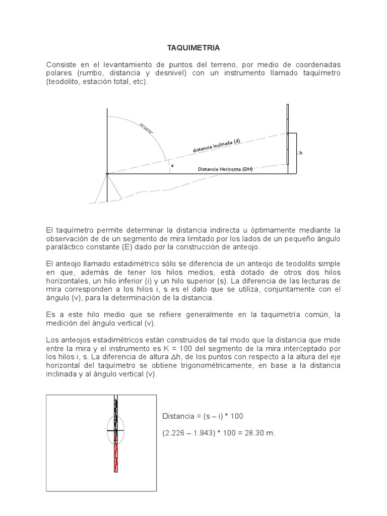 TAQUIMETRIA | Descargar gratis PDF | Geofísica | Medida Geométrica