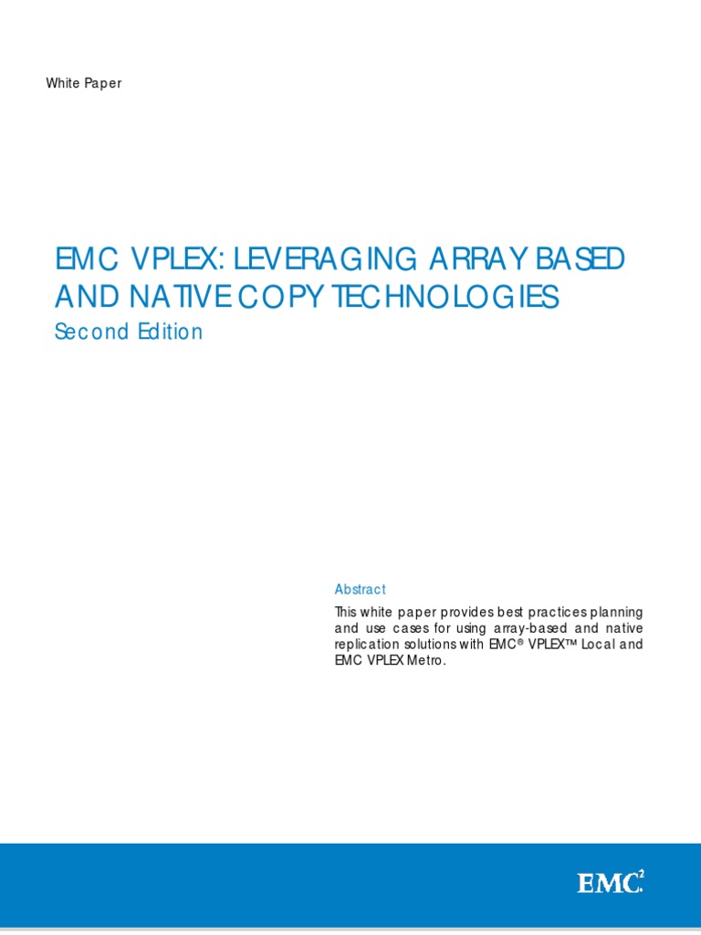 h12642 WP Emc Vplex Leveraging Native and Array Based Copy Technologies | PDF | Computer Data ...