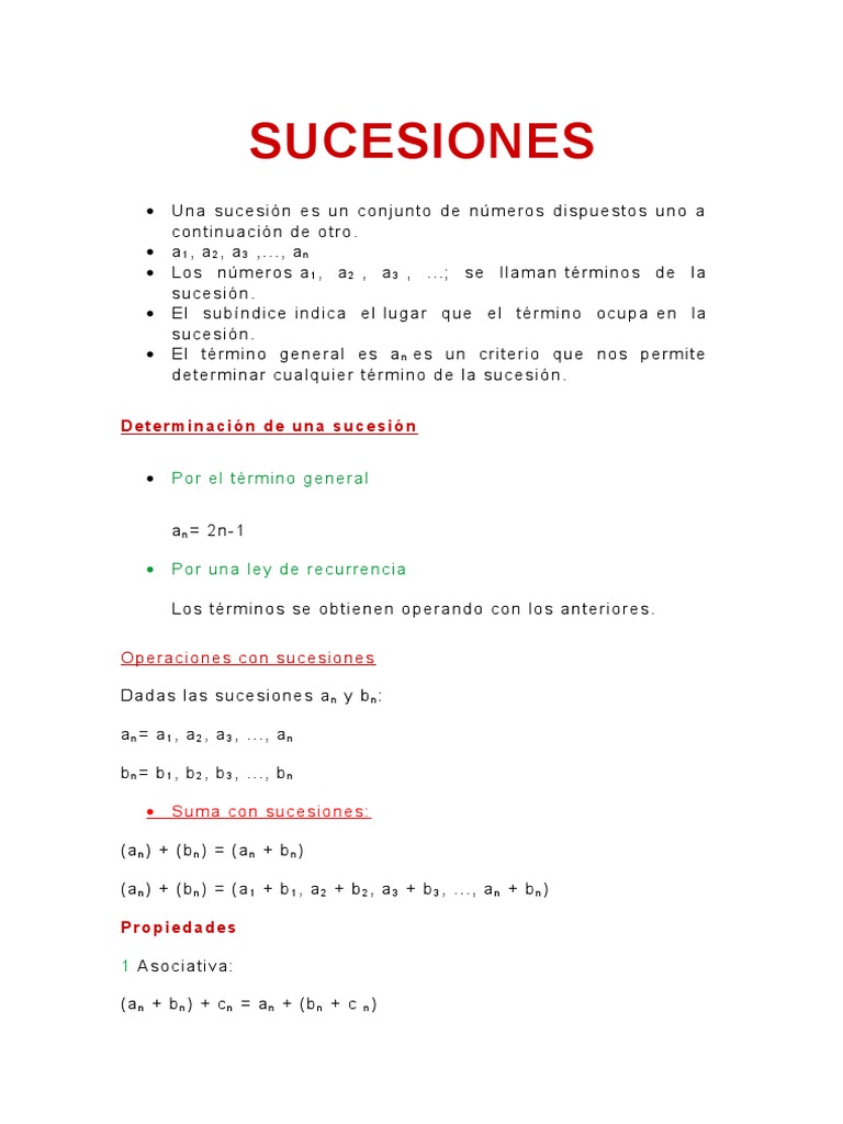 Sucesiones y Progresiones | PDF | Multiplicación | Secuencia