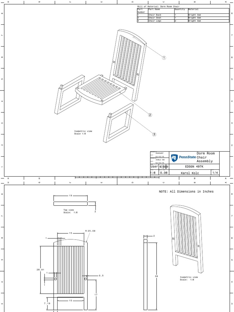 Dorm Room Chair Technical Drawings | PDF | Sports & Recreation | Games ...