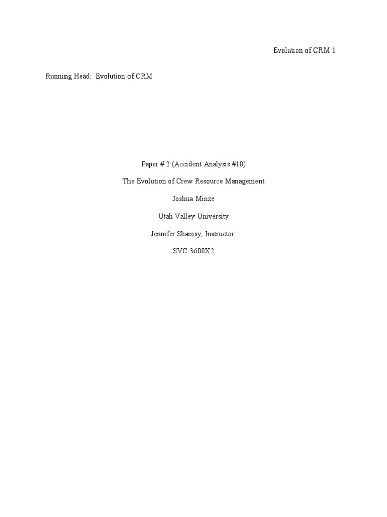 Evolution of Crew Resource Management | PDF | Aviation