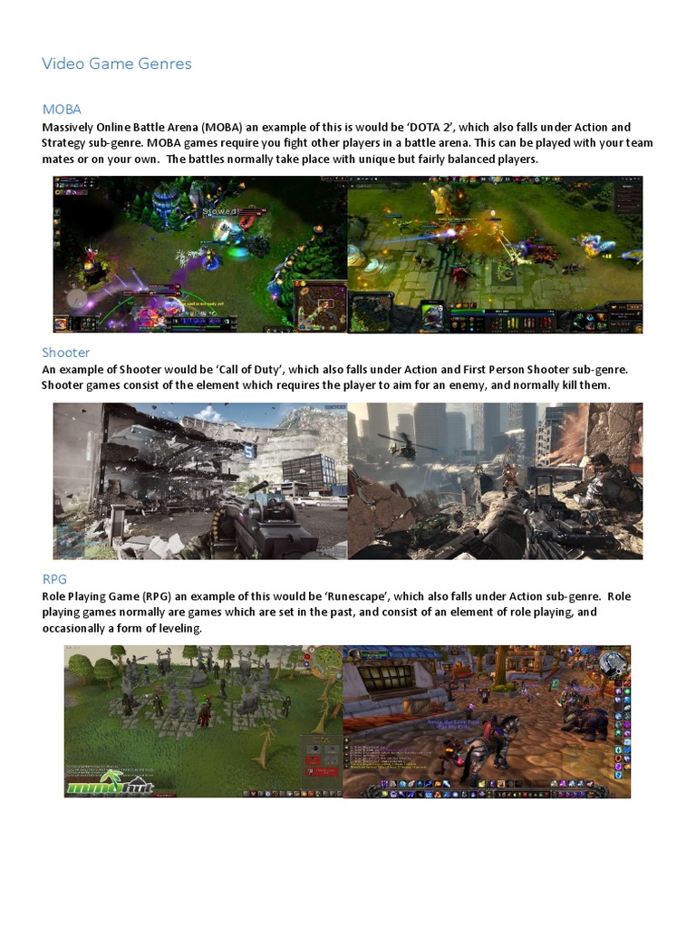 Overview of Video Game Genres | PDF | Games & Activities