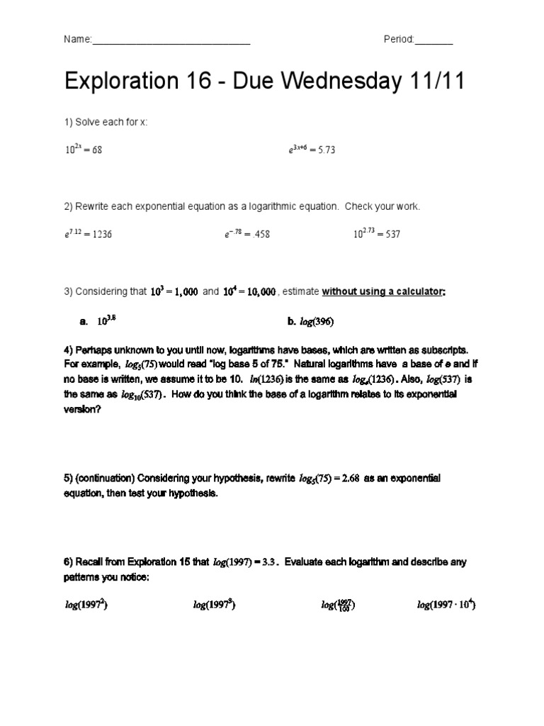 Exploration16 Duewednesday1111 | PDF