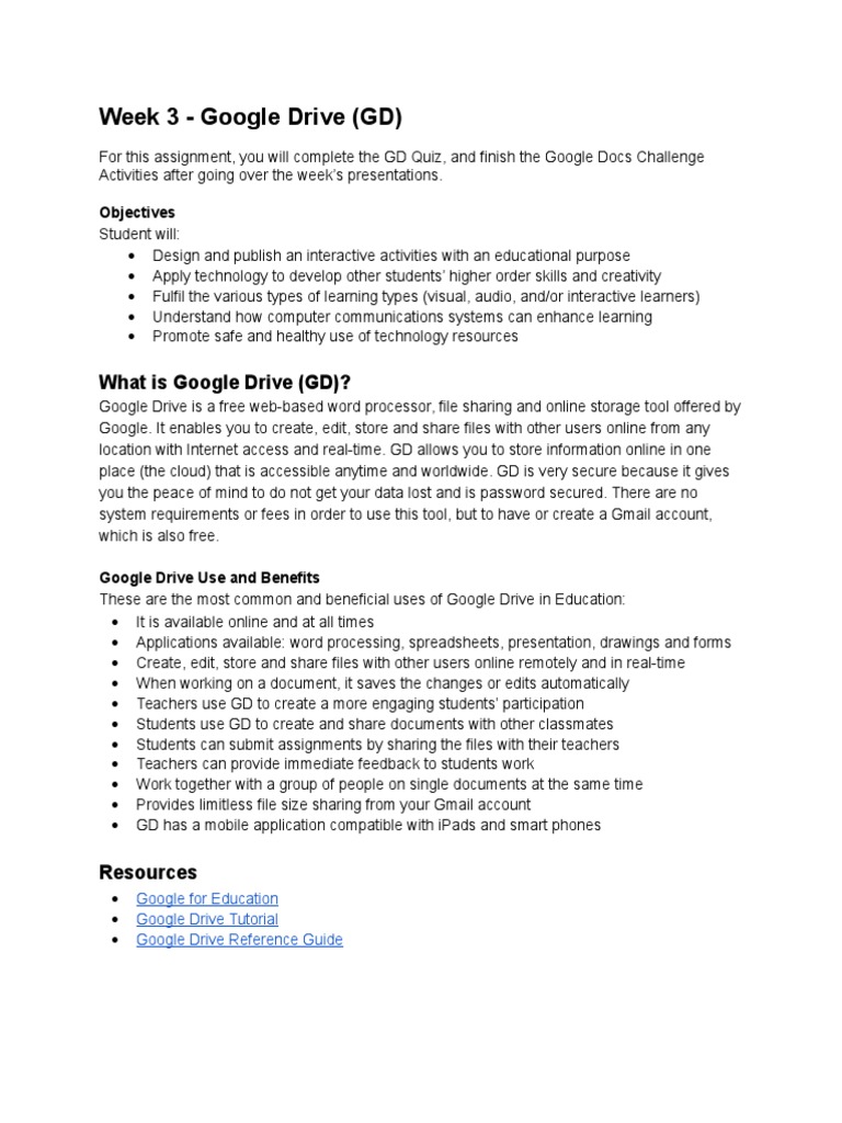 Google Drive in Education: Benefits & Uses | PDF