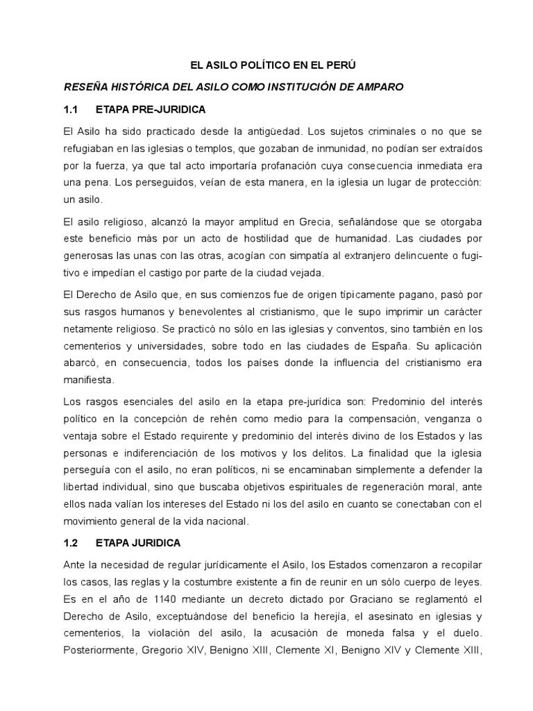 Asilo Político en Perú: Historia y Casos | PDF | Extradición ...