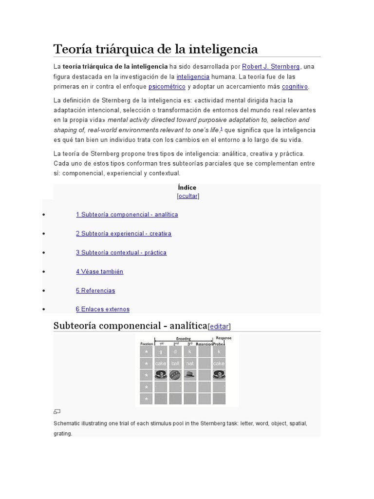 Teoría Triárquica PSICOLOGIA | PDF | Ciencias del comportamiento ...