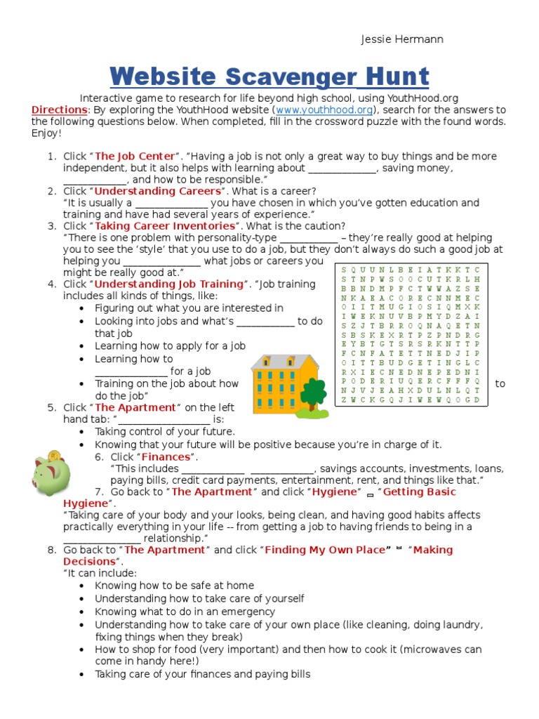 Website Scavenger Hunt | PDF | Apartment | Hygiene