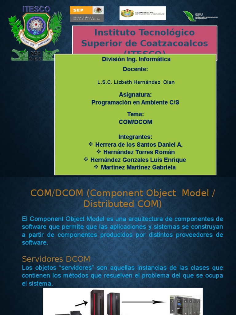 Exposición COM DCOM | PDF | Modelo de objetos componentes | Lenguaje de ...