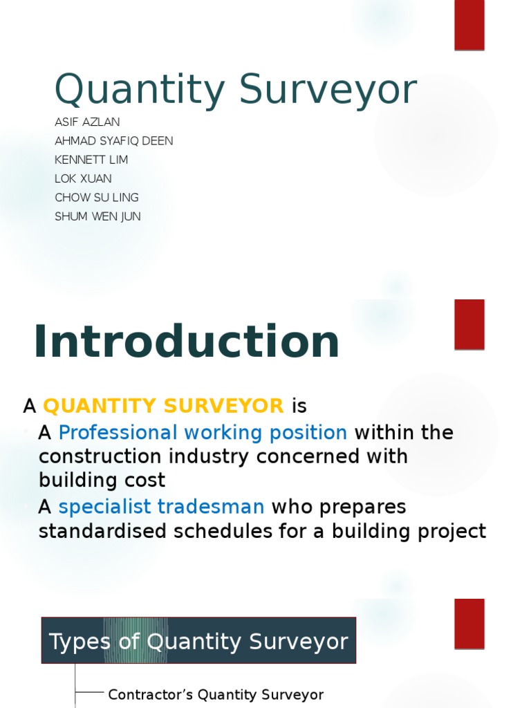 Quantity Surveyor | Technology | Engineering