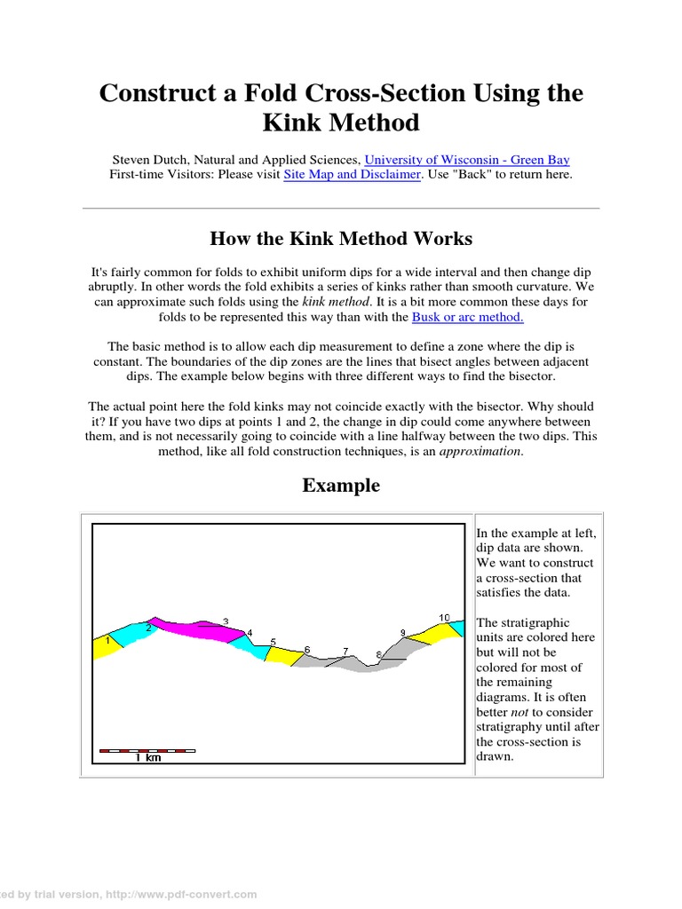 Construct A Fold Cross-Section Using The Kink Method | PDF