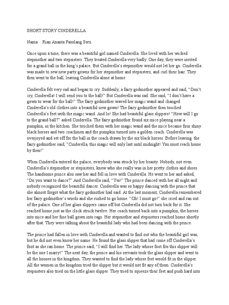 Short Story Cinderella | Cinderella | Leisure