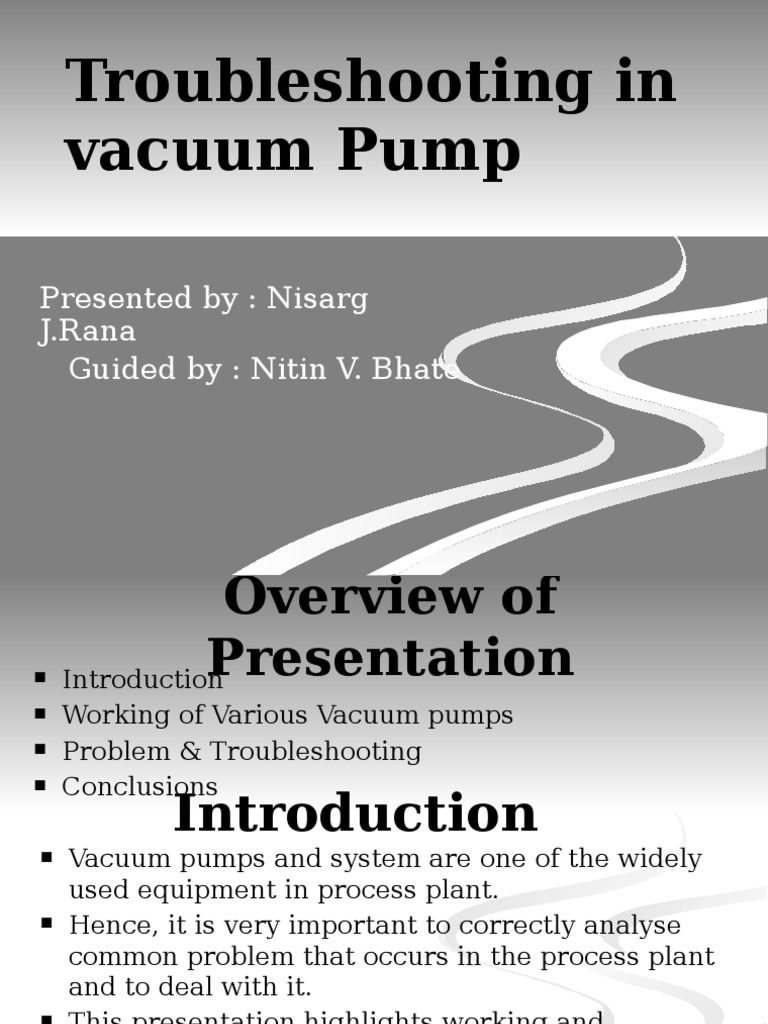 Troubleshooting Vacuum Pump Issues | PDF | Pump | Vacuum