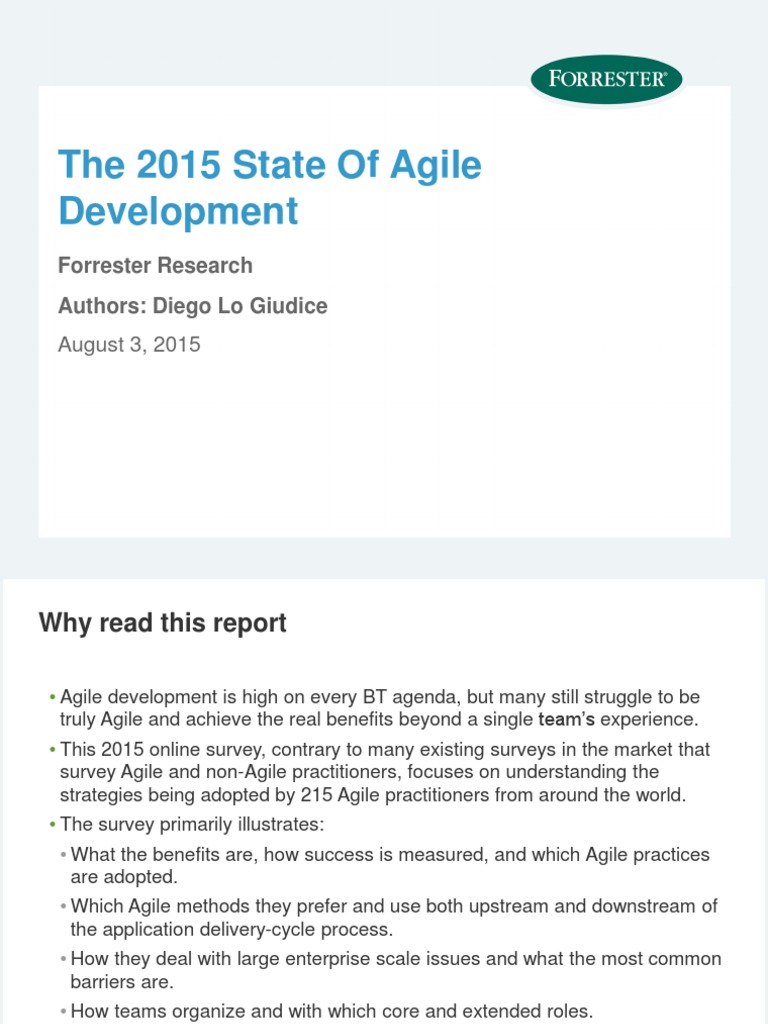 Forrester - 2015 State of Agile Development Report | PDF | Agile ...