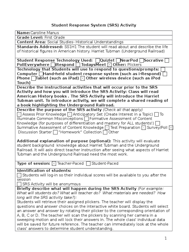 Srs Lesson Plan | PDF | Educational Assessment | Quality Of Life