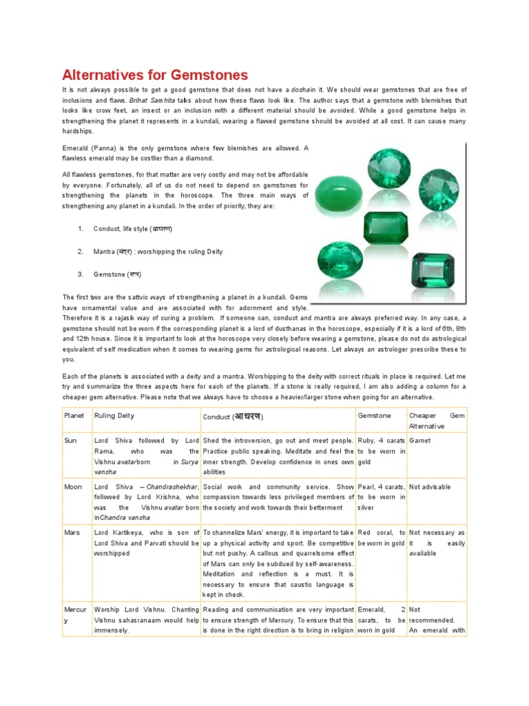 Alternatives For Gemstones | PDF | Gemstone | Shiva