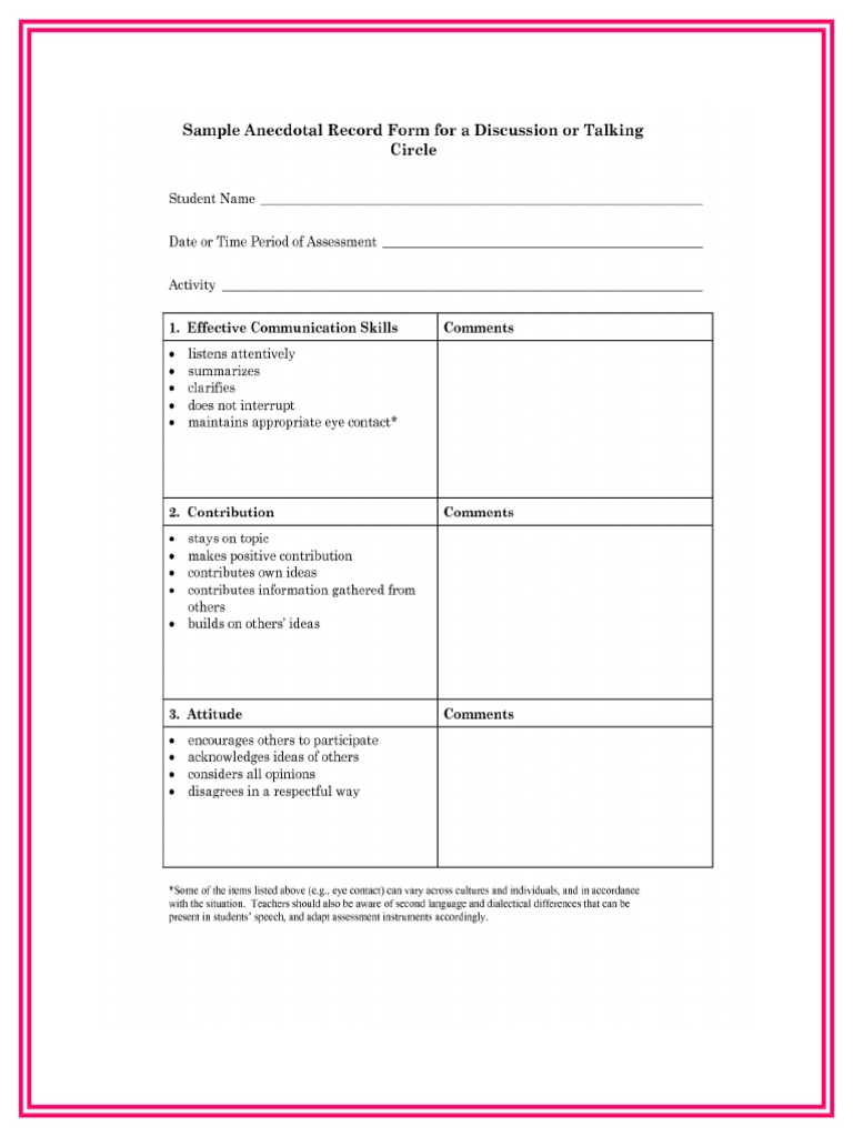 (D) Anecdotal Record | PDF