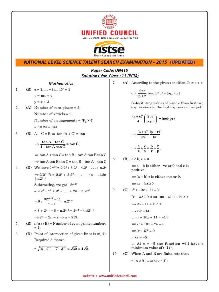 Class 11 PCM Solutions - Unified Council | PDF | Force | Hydrogen